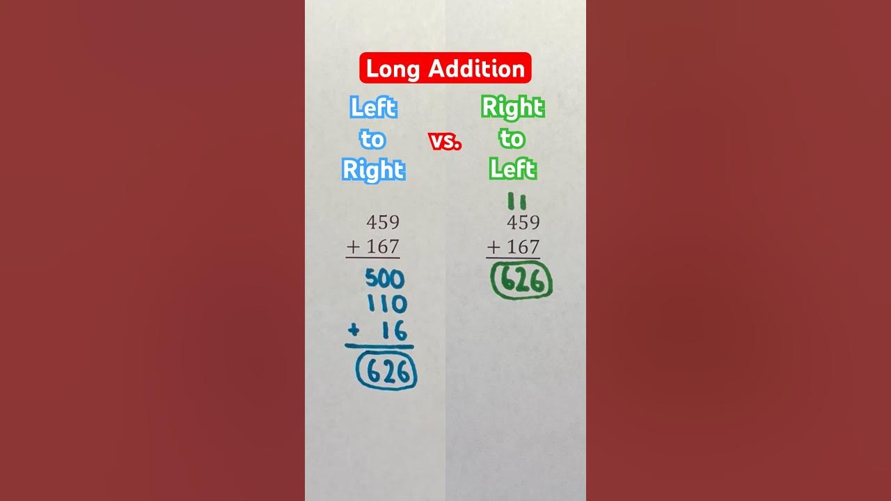 Which Way Do You Do Long Addition? #Shorts #addition #math #education ...