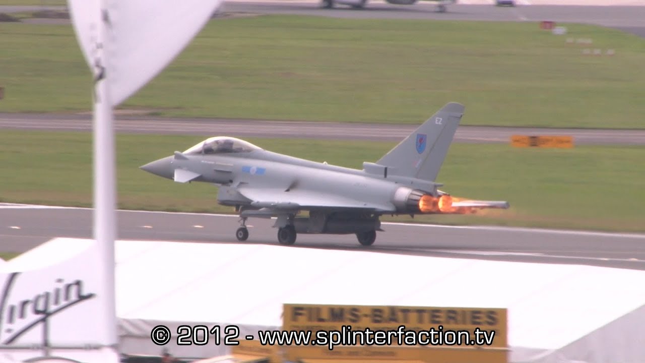 RAF Eurofighter Typhoon flight display at Farnborough Airshow 2012 1080 ...