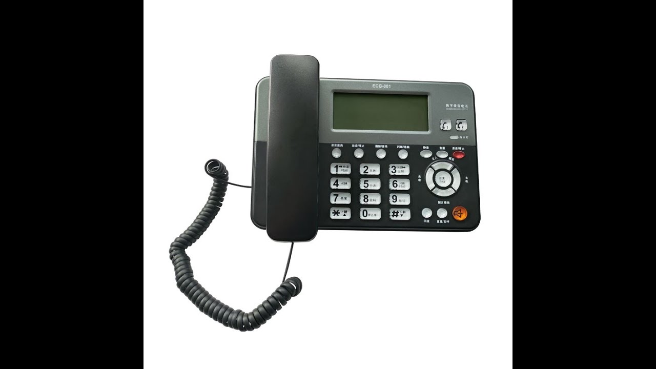 2 line corded phone fixed landline telephone ECG-801B #2linephone - YouTube