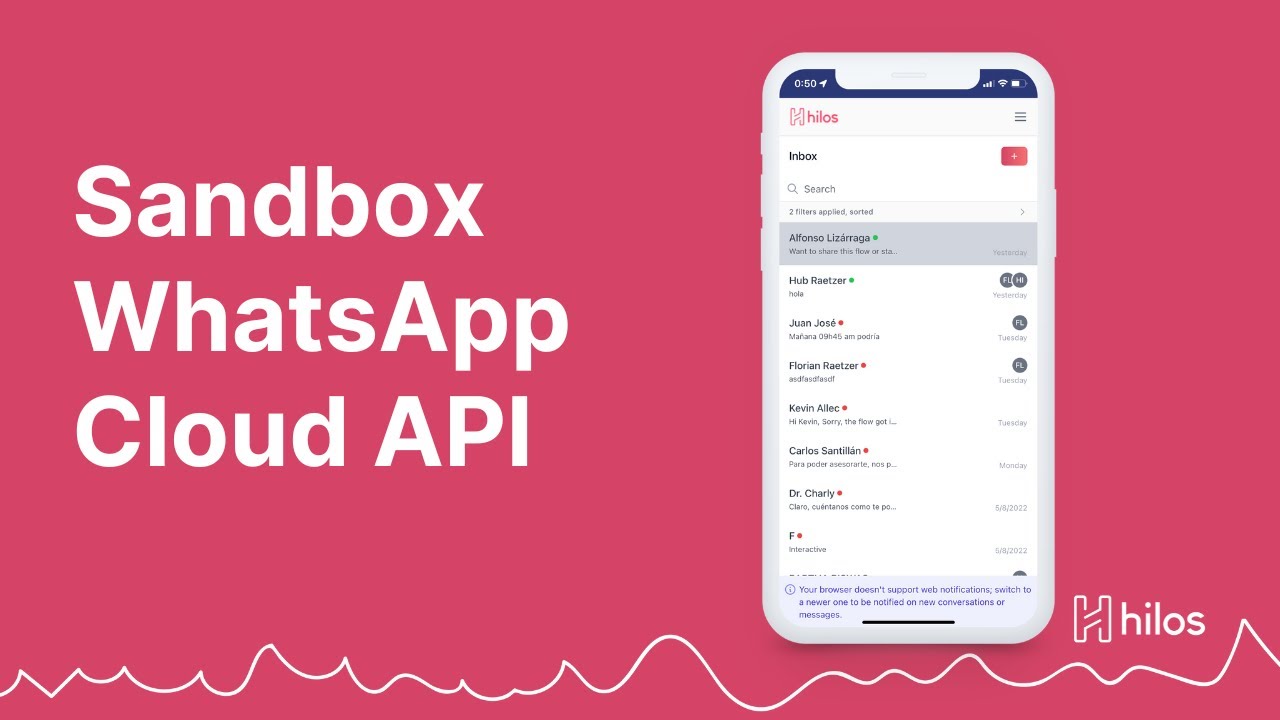 Probar WhatsApp Cloud API con Sandbox de Hilos - YouTube