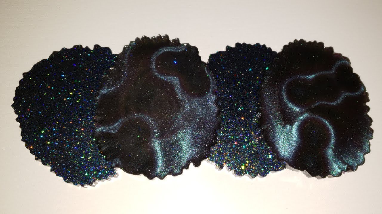 Magnetic pigments in resin / galaxy coasters / resin coasters DIY # ...