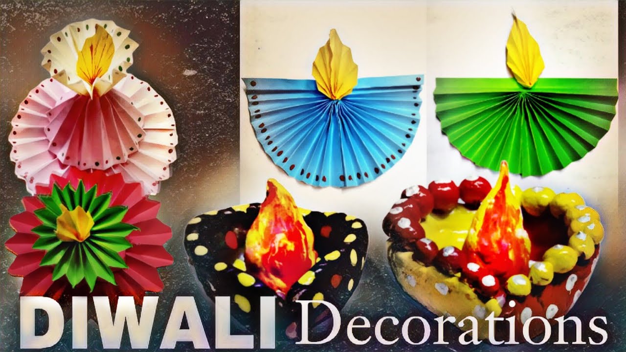 Diya making with clay paper diya Diwali special decorations - YouTube