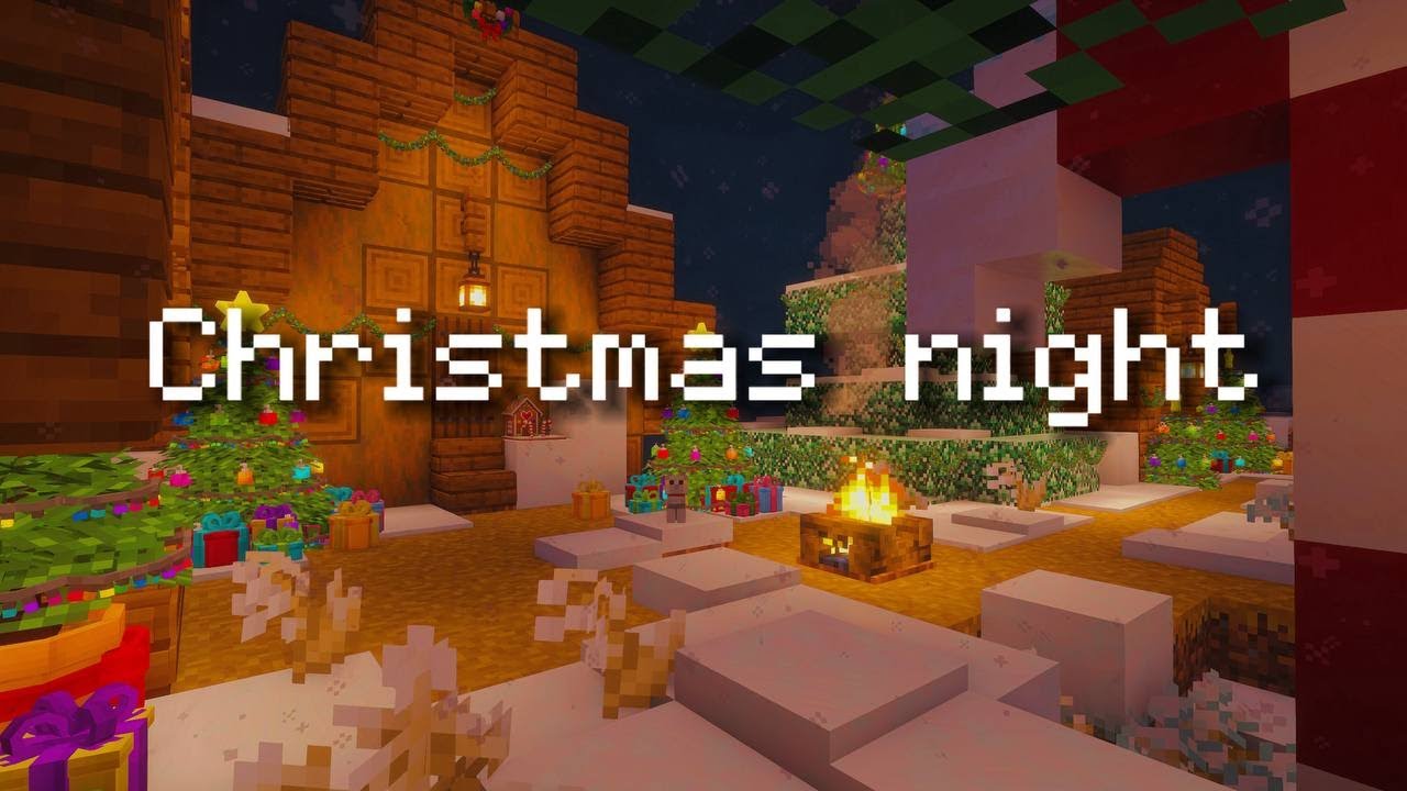 You can relax here... 🎄Christmas night in Minecraft (minecraft music ...
