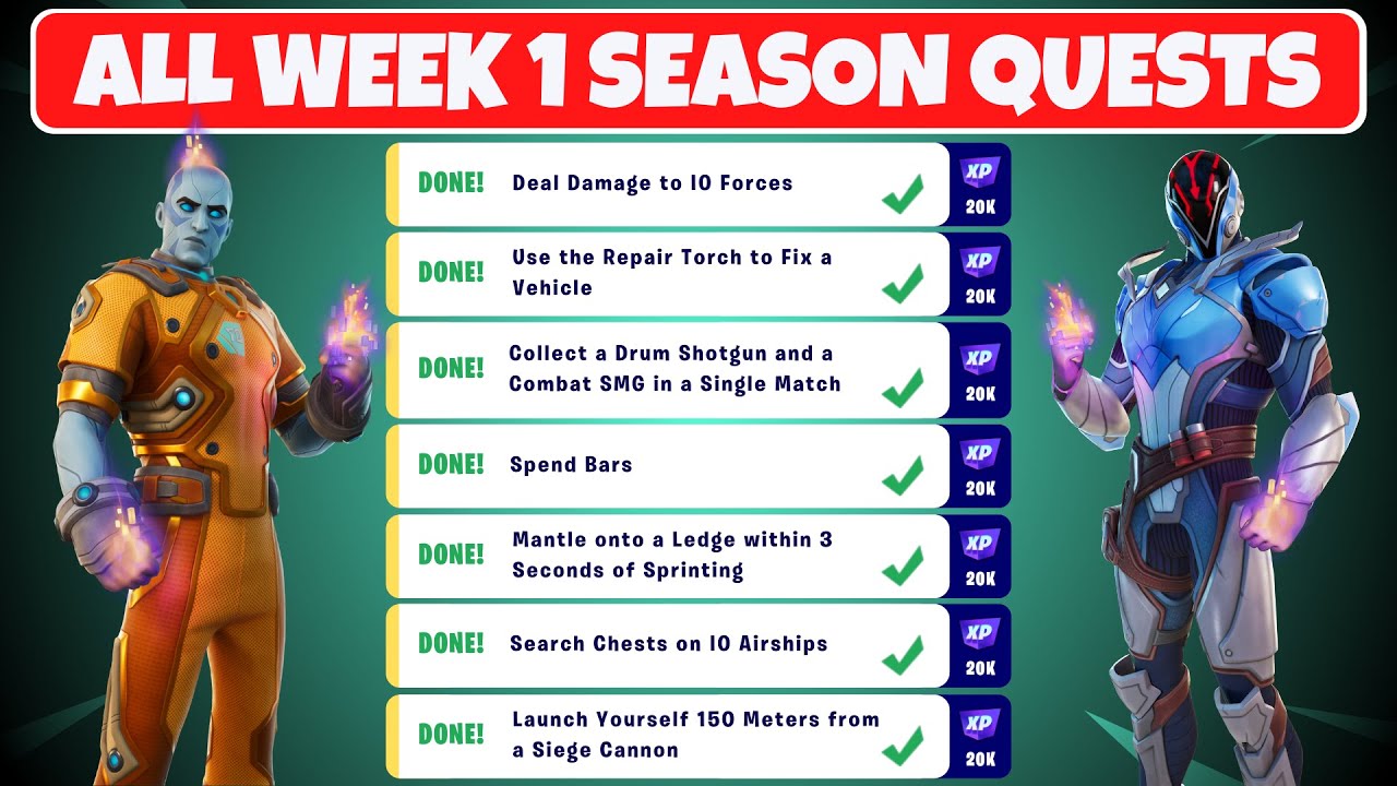 Complete Week 1 Season Quests Challenges Guide - Fortnite Chapter 3 ...
