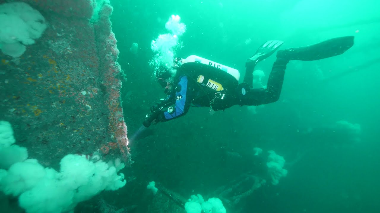 Dive and Penetration of the HMCS Yukon 042013 - YouTube