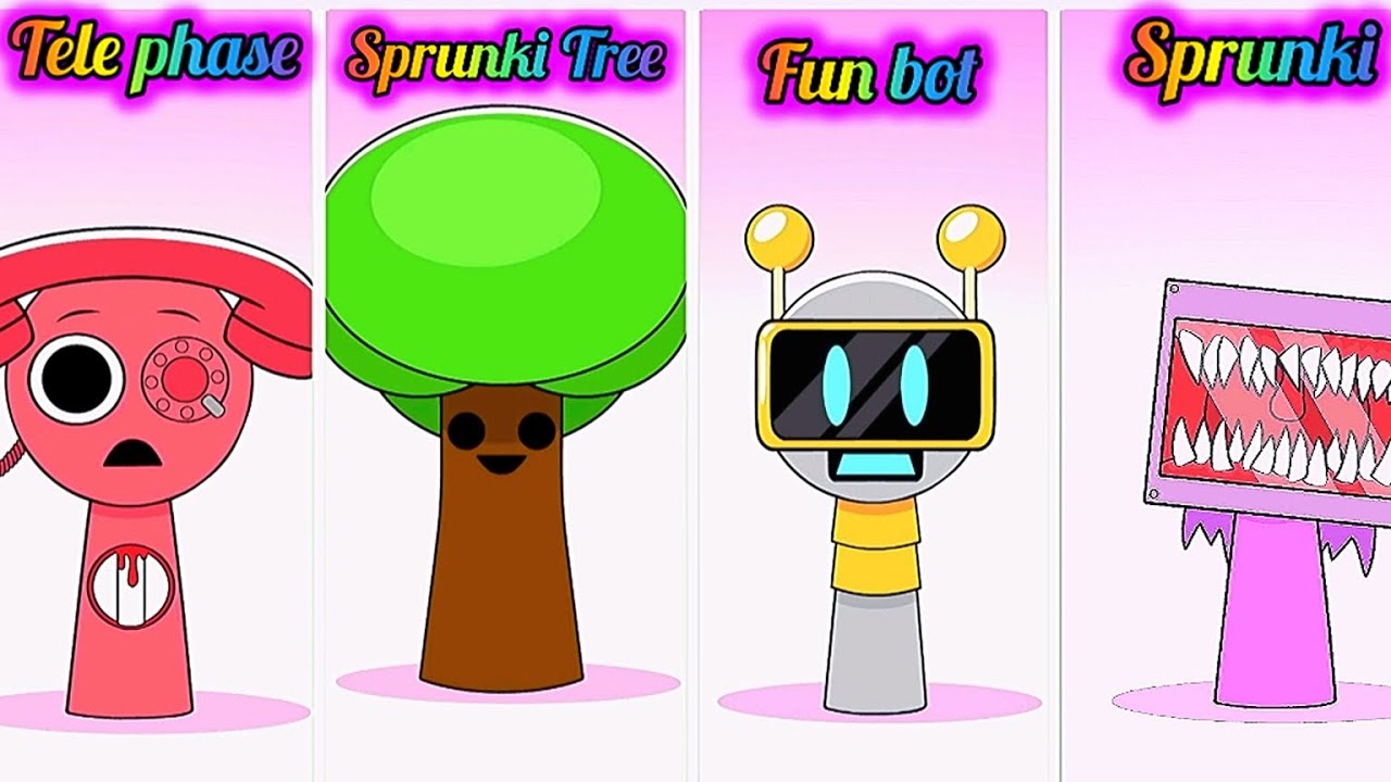 Tele phase vs Tree vs Fun bot vs Sprunki 🔥| Who is best? 🤣👌|Mega Battle ...