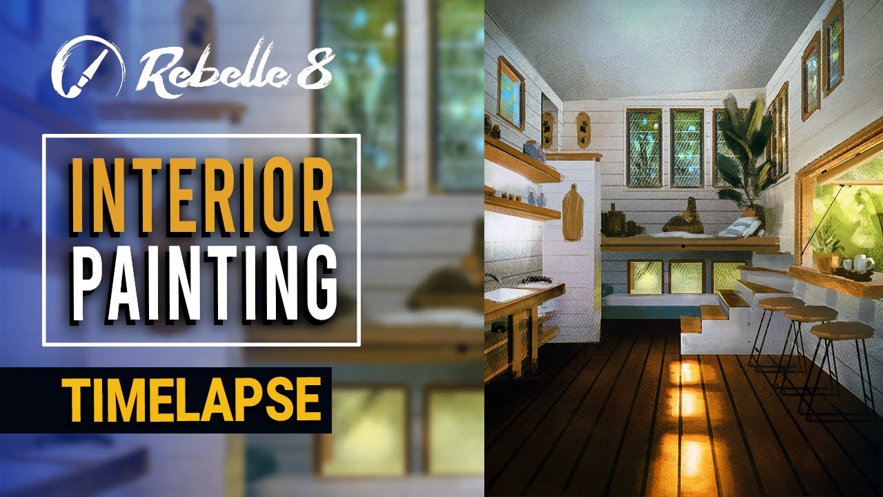 Rebelle 8 Pro - Interior Painting Using Pastels - Sketch to Final - YouTube