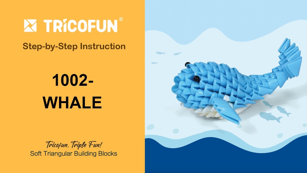 Tricofun Soft Triangular Blocks Step By Step Tutorial Whale 1002 Youtube