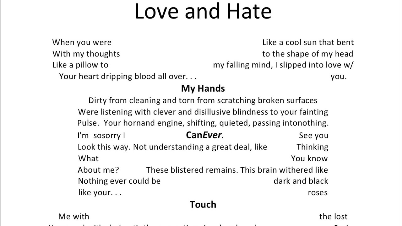Love and Hate Poetry - YouTube