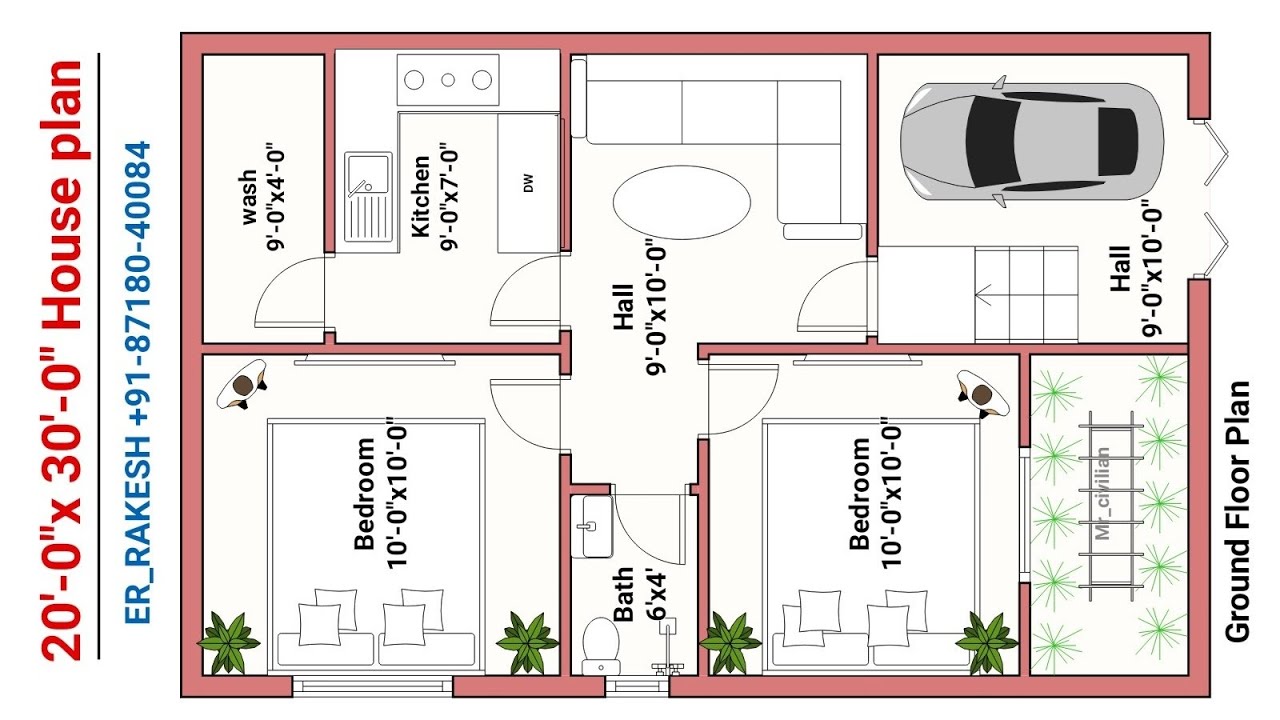 20x30 Simple village House plan 600 SF #shorts #viral #floorplan # ...