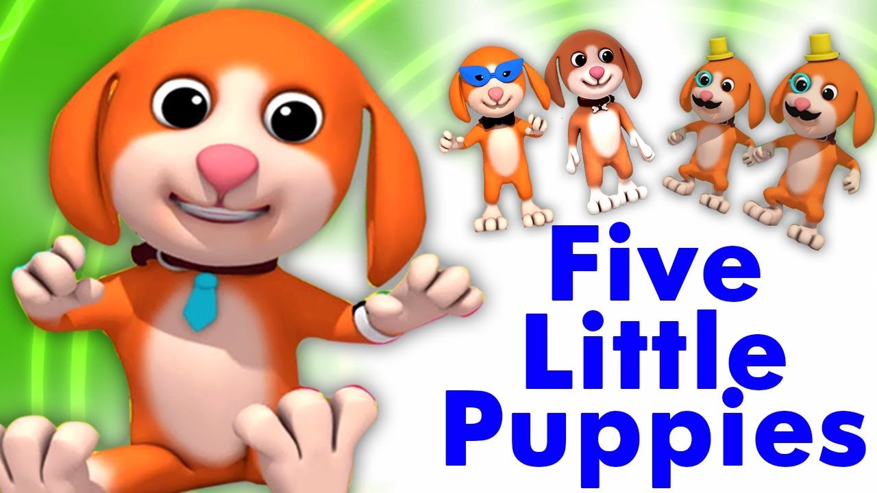 cinco cachorrinhos | rima do bebê | canção dos miúdos | Five Little ...
