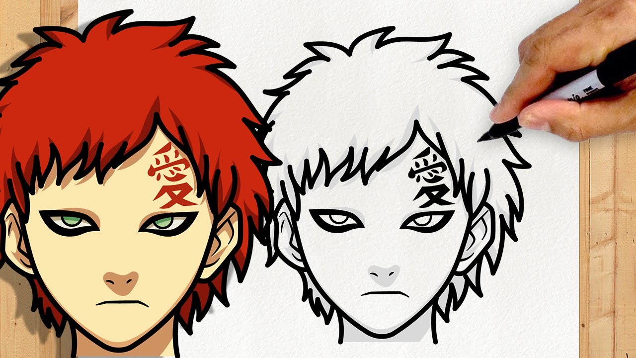 HOW TO DRAW GAARA KAZEKAGE | Gaara of the Desert | Naruto | Step by ...