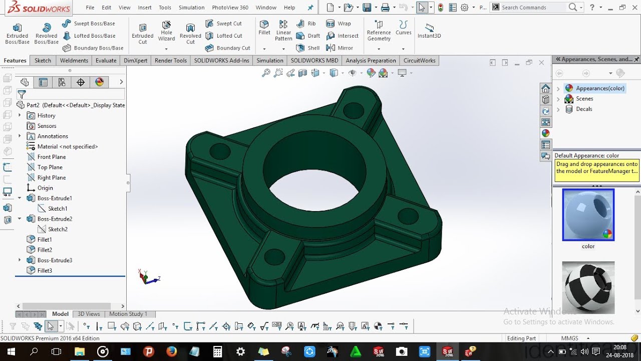 How to design Butterfly (or) pillow type Plummer Block in Solidworks ...