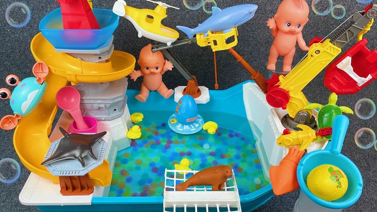 10 Minutes Satisfying with Unboxing Blue Sink Pool Toy Set Review Toys ...