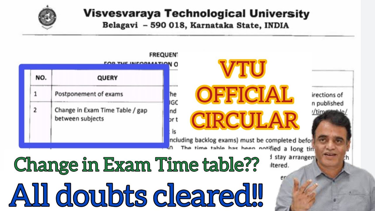 All DOUBTS CLEARED REGARDING EXAM, EXAM TIME TABLE||VTU UPDATES TODAY ...