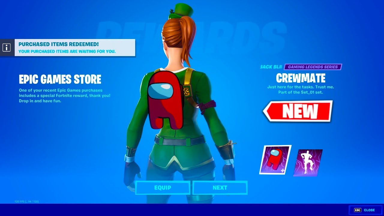 *NEW* CREWMATE BACK BLING GAMEPLAY - FORTNITE X AMONG US - YouTube