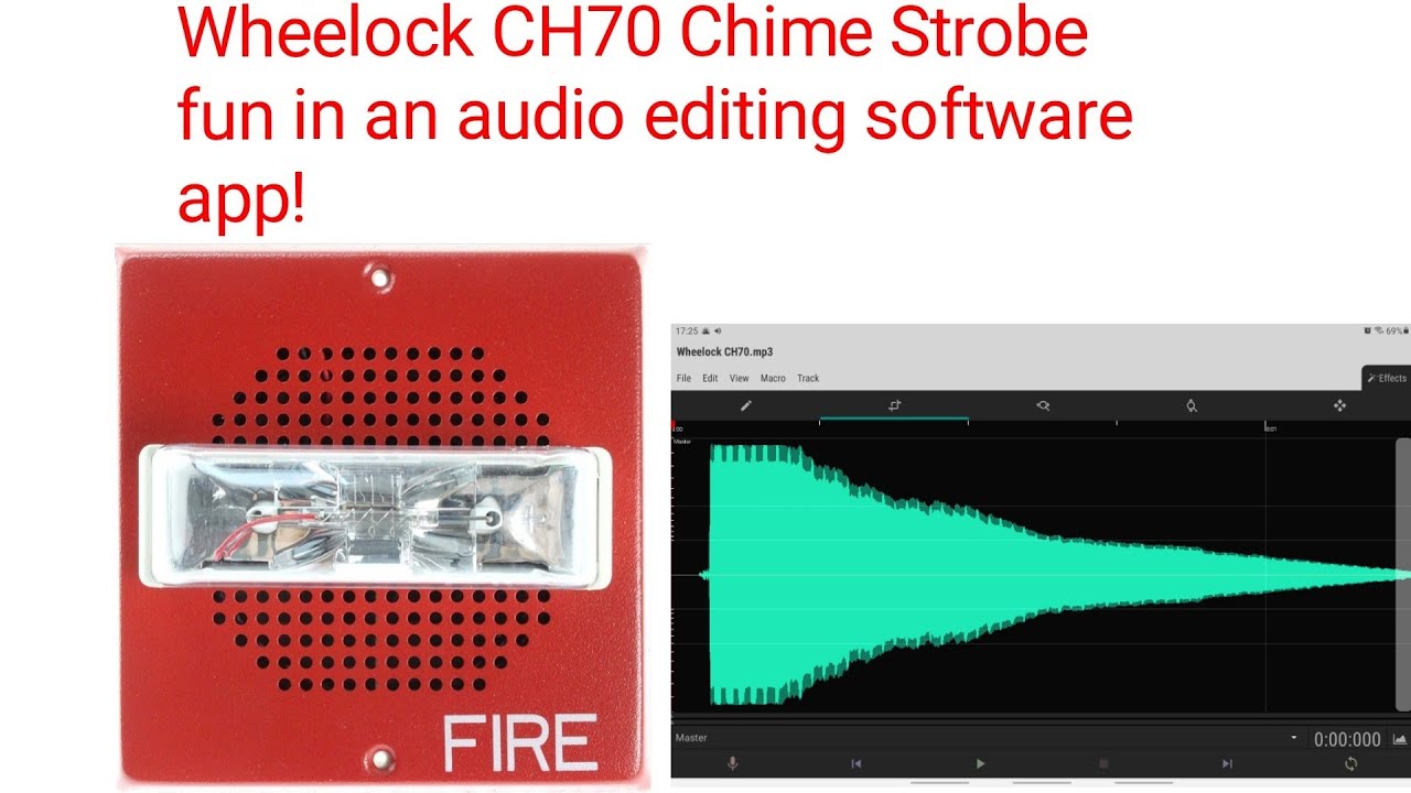 Wheelock CH70 Chime Strobe fun in an audio editing software app! # ...