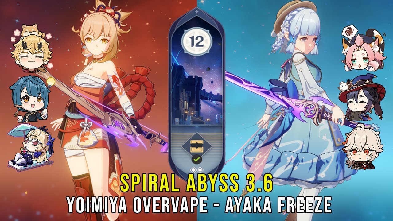 C0 Yoimiya Overvape and C0 Ayaka Freeze - Genshin Impact Abyss 3.6 ...
