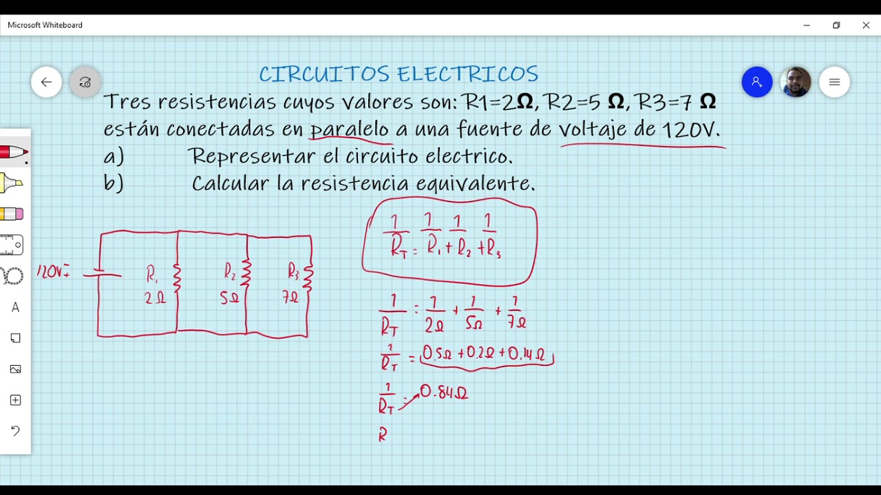 EJEMPLO DE CIRCUITOS EN PARALELO RESISTENCIA EQUIVALENTE - YouTube