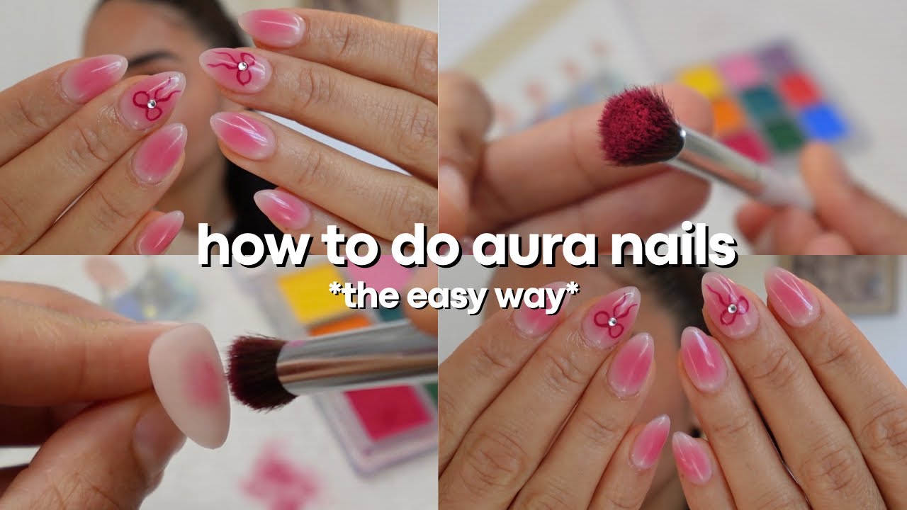 HOW TO DO AURA NAILS *without an airbrush machine* | nail art tutorial + how to make press on ...