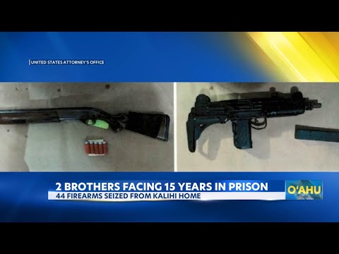 Two Kalihi brothers caught with 44 illegal guns, machine gun device