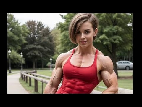21 years old teen muscle girl flexing her muscle - YouTube