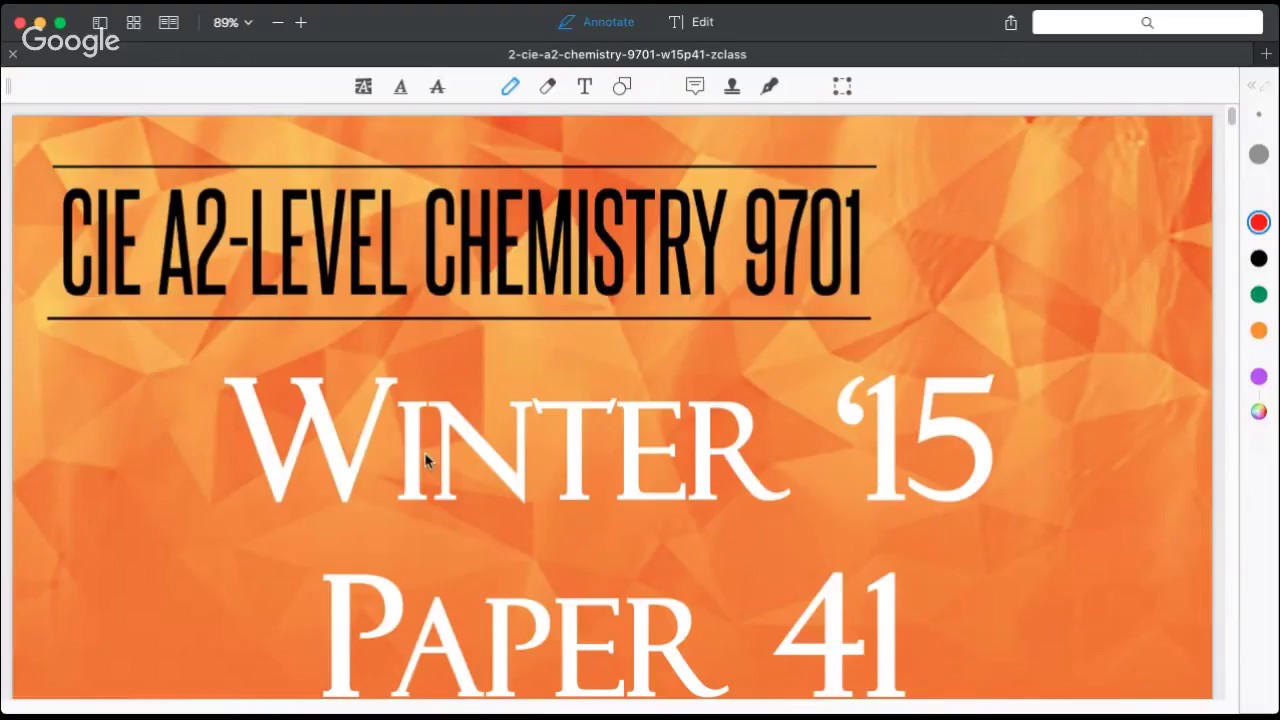 CIE A2 Chemistry 9701 | W15 P41 | Solved Past Paper - YouTube
