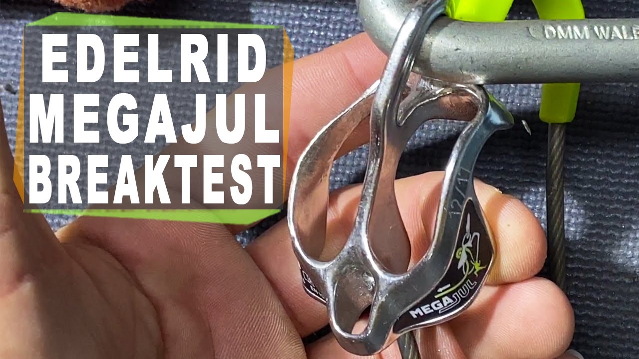Break testing climbing belay device - Edelrid Megajul - YouTube