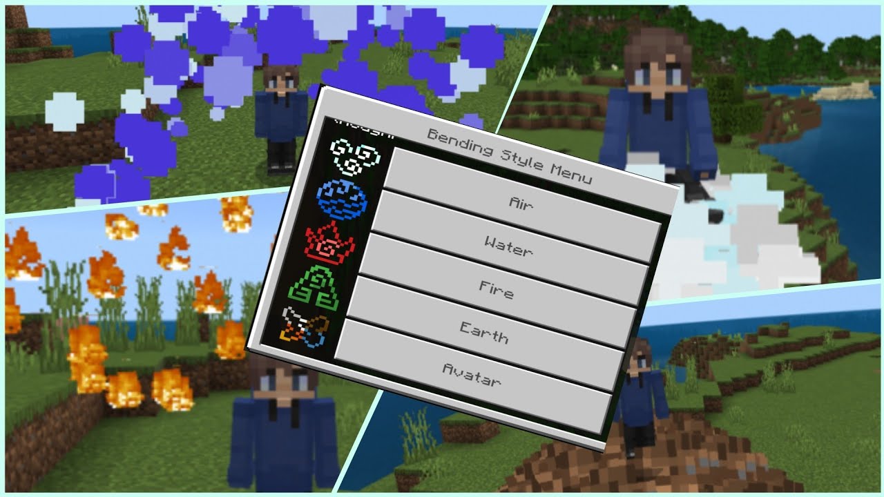 The best avatar addon in minecraft bedrock edition! All 4 bendings in mcpe! - YouTube