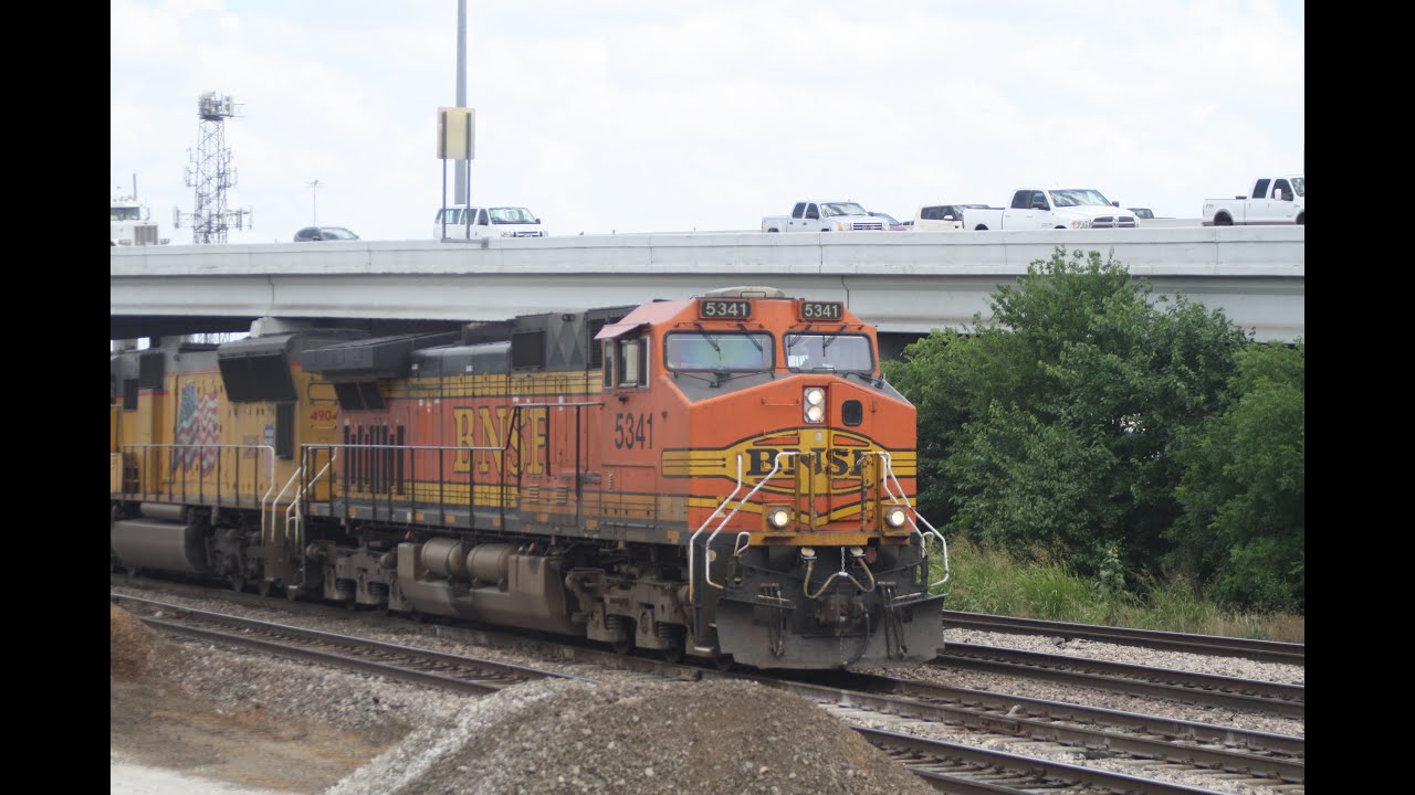 BNSF #5341 Leads a Tank Train with quite a Lashup - YouTube