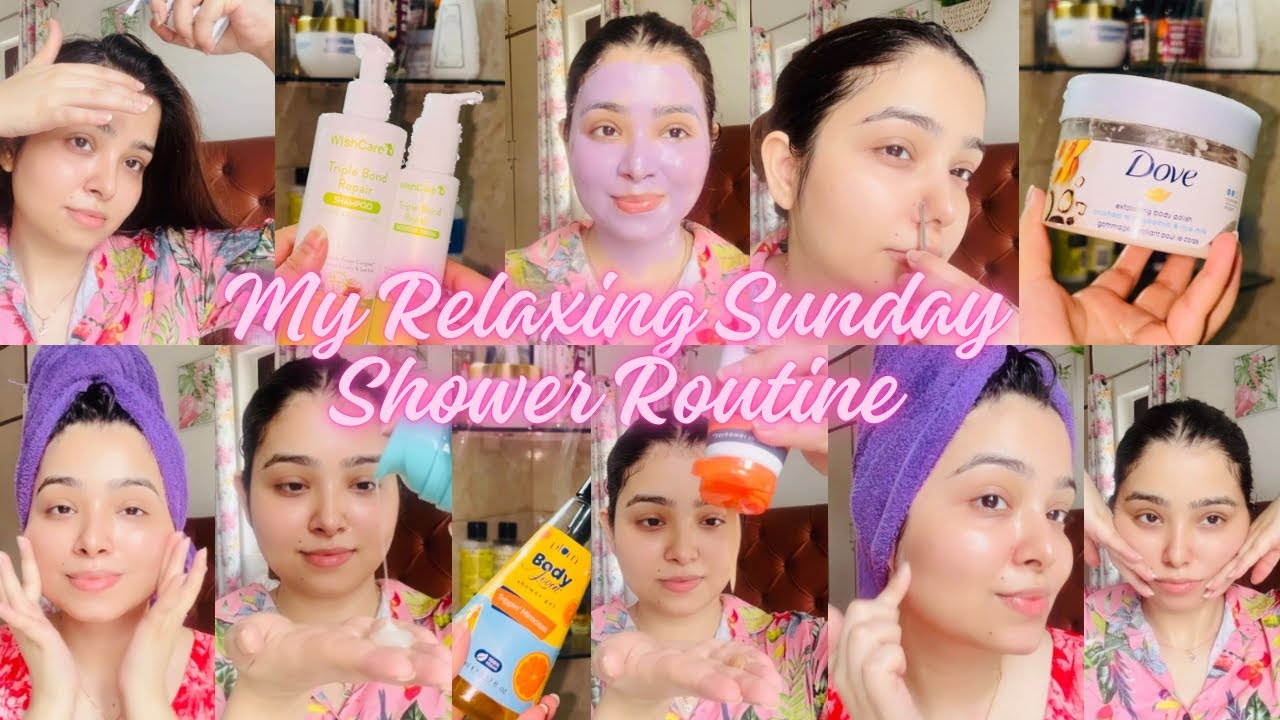 My Relaxing Sunday Shower Routine || Skincare Bodycare Haircare On A ...
