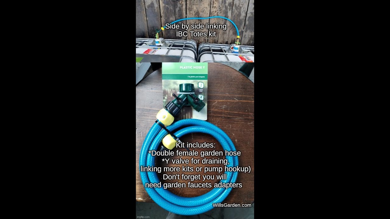 Side by side IBC Tote linking kit Rain Barrel - YouTube