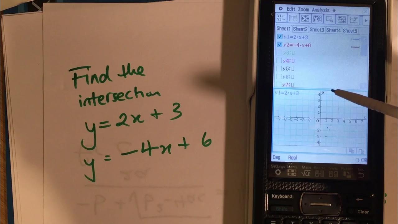 Using the Casio Classpad: Solving Simultaneous via Graph - YouTube