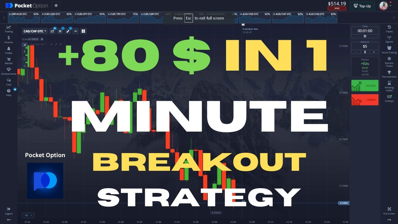 80 $ IN 1 MINUTE | BREAKOUT STRATEGY | AMAZING POCKET OPTION STRATEGY ...