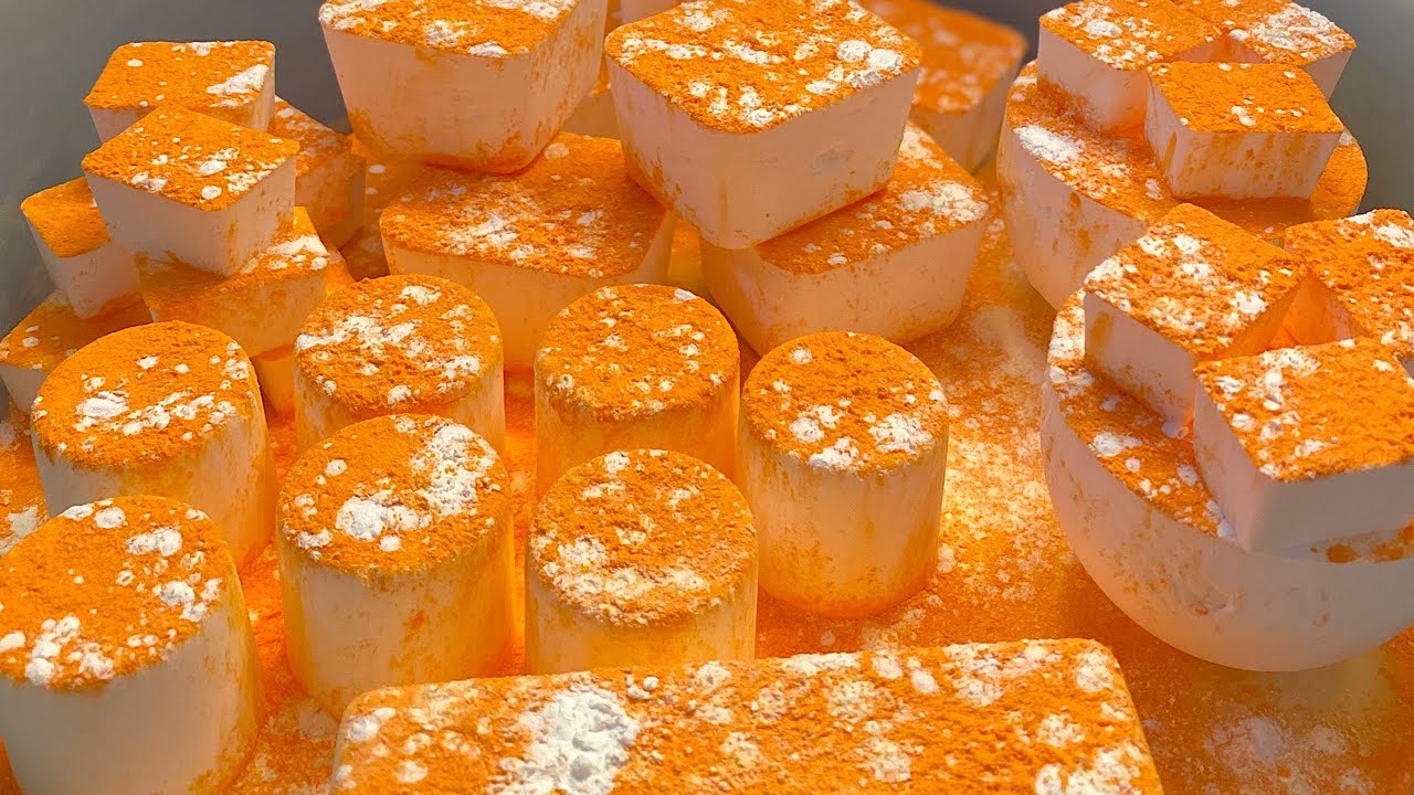 Asmr - Baking Soda | orange | blue | very satisfying - YouTube