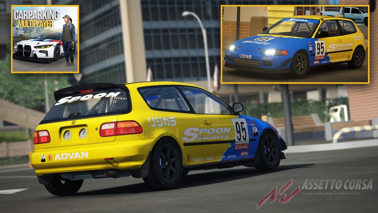 Spoon Sports Honda Civic EG in Car Parking Multiplayer Map Mod in AC ...