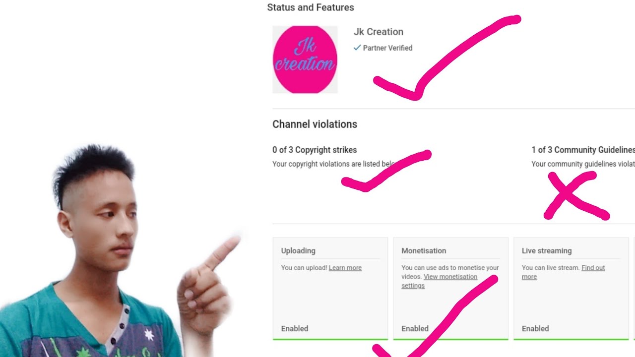 How to see YouTube channel status and features? - YouTube