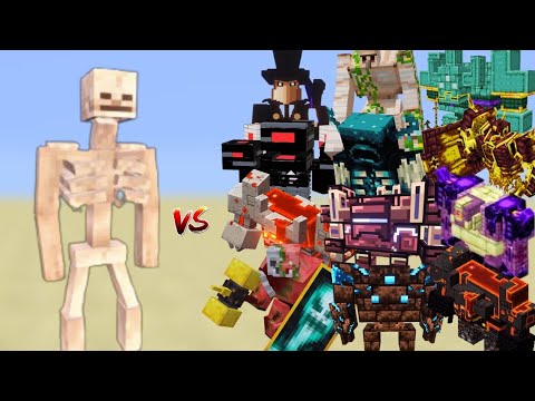 Minecraft Bosses vs Stunt Skeleton – EPIC Battle! - YouTube