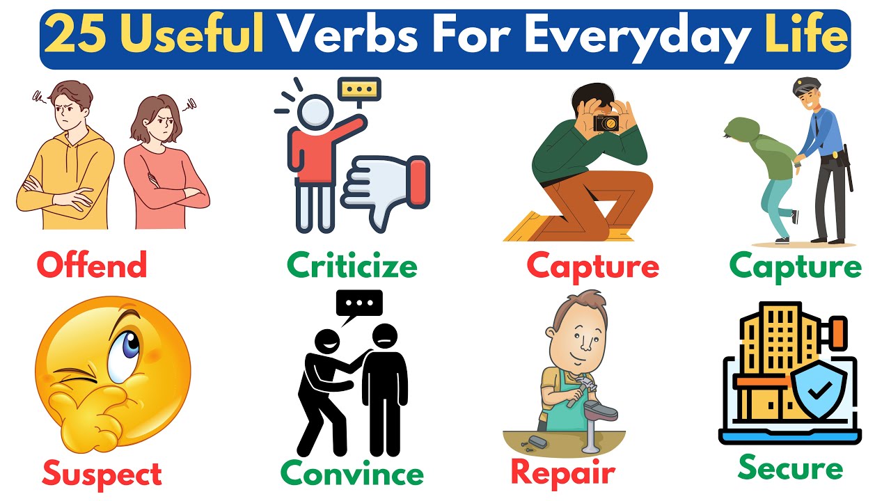 25 Verbs Vocabulary For Everyday Life | Verbs In English | English ...