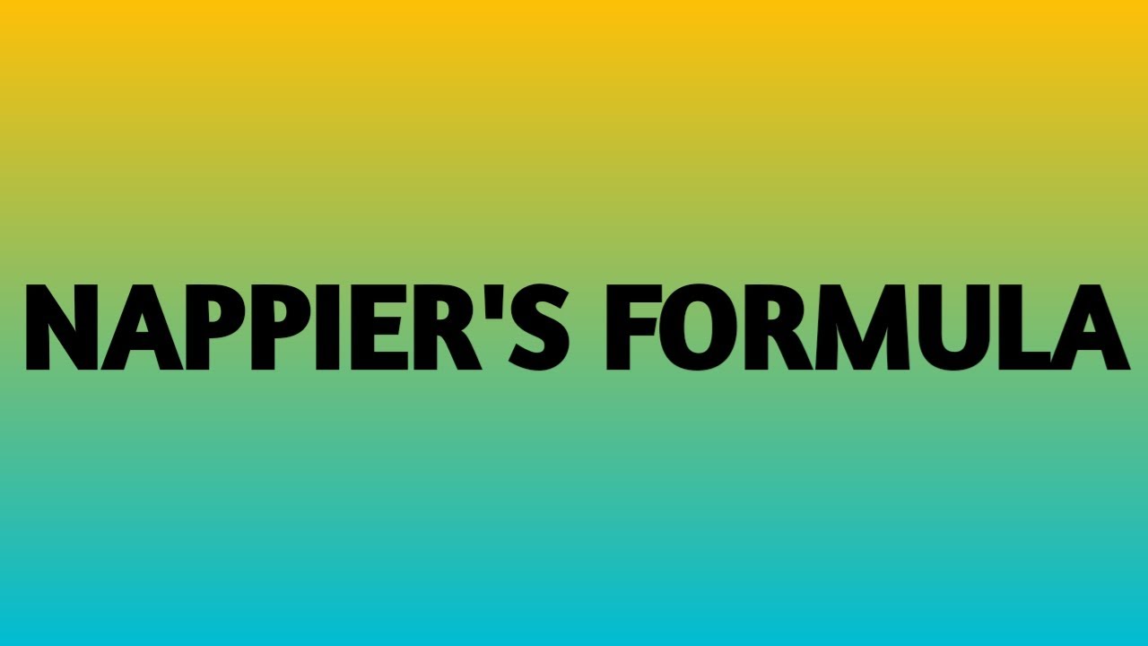 Napier's Formula THEOREM 3.2 - YouTube