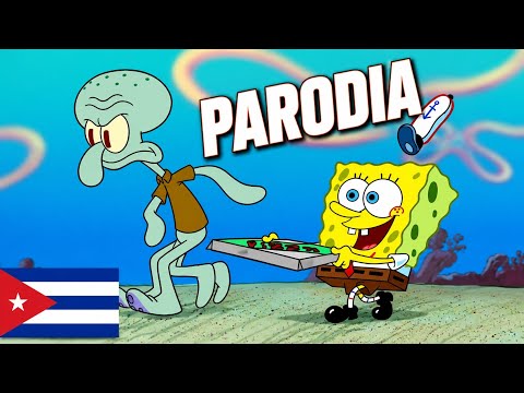 BOB ESPONJA y CALAMARDI si entregaran pizza🤣🇨🇺🍕