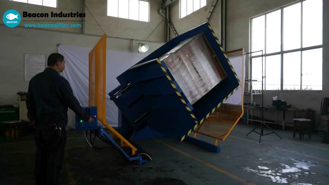 Pallet inverter machine video - YouTube