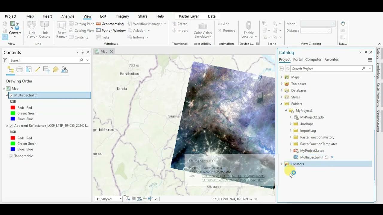 How to perform image correction, composite bands and clip raster in ArcGIS Pro - YouTube