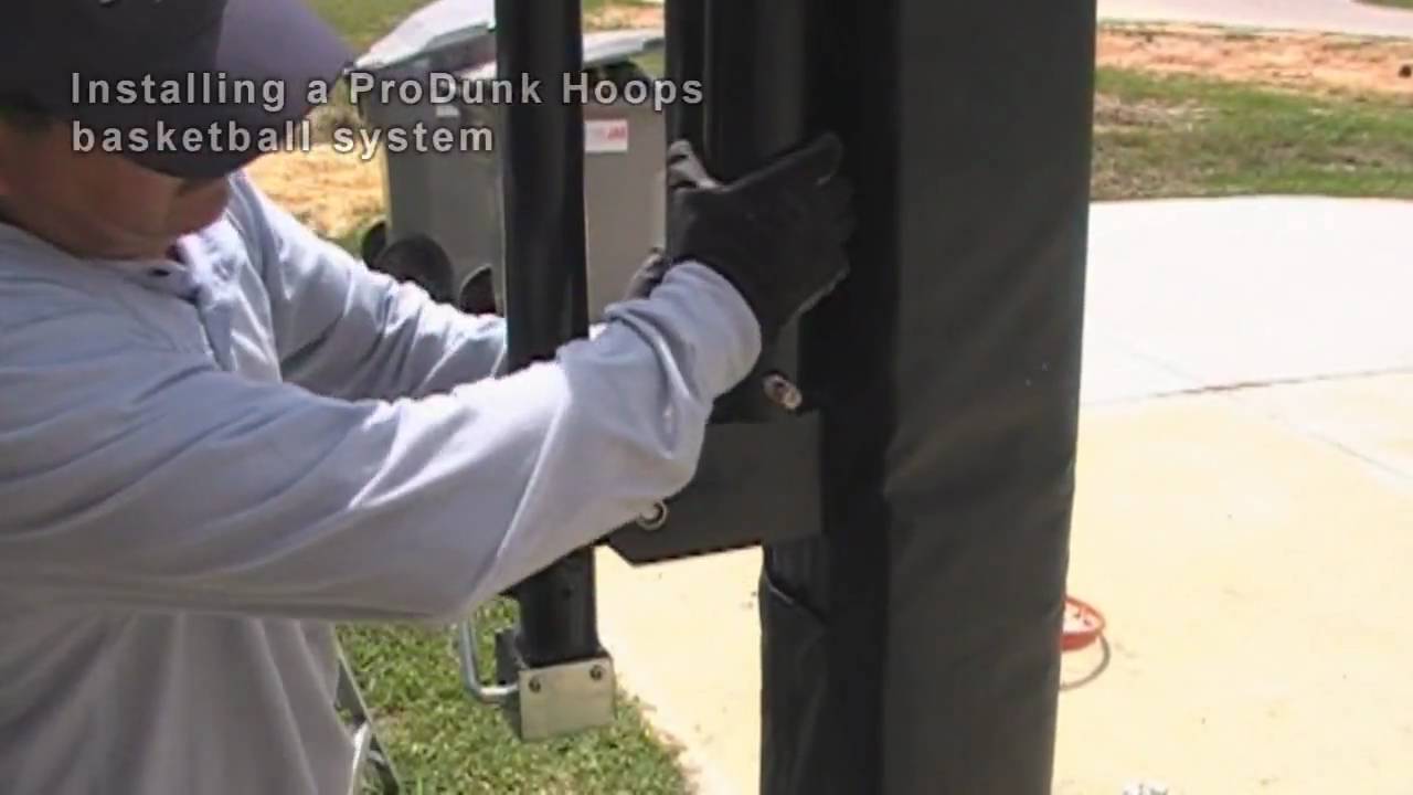 ProDunk Hoops basketball goal installation - YouTube