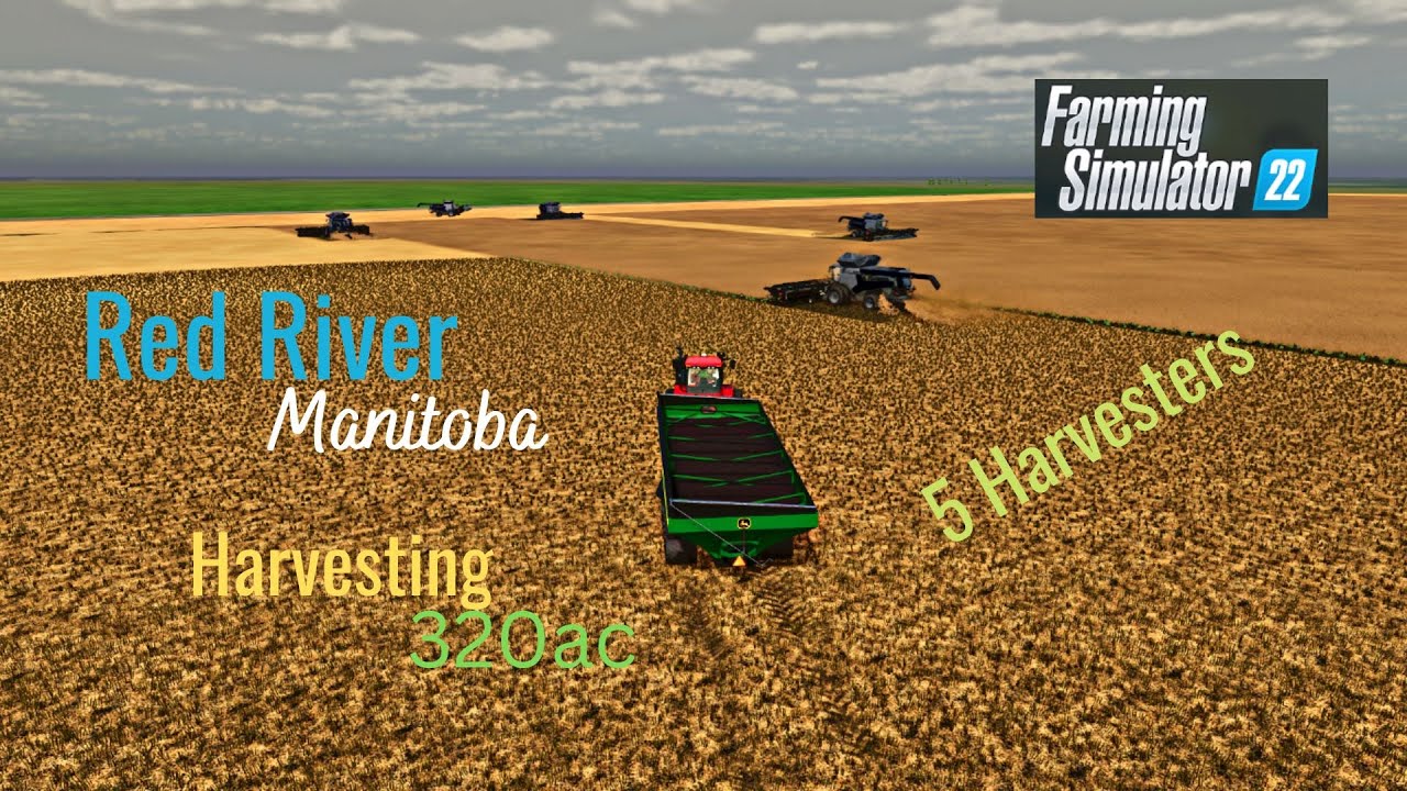 FS22 Red River Manitoba Harvesting 320ac Of Canola Using Courseplay ...