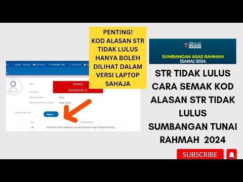 STR TIDAK LULUS CARA SEMAK KOD ALASAN STR TIDAK LULUS SUMBANGAN TUNAI ...
