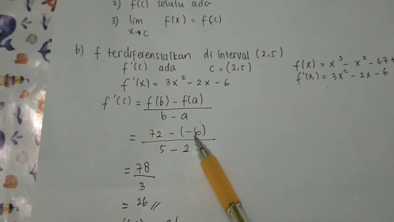 MENENTUKAN TEOREMA NILAI RATA-RATA DAN TEOREMA ROLE - YouTube