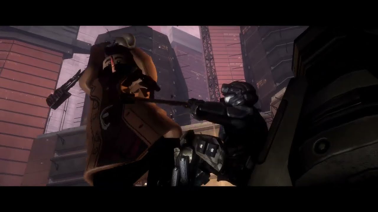 Halo 3: ODST - Brute Chieftan Vs. ODSTs Fight Scene - YouTube
