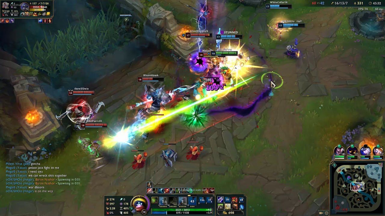 League of Legends- mileys_virus (jax) textbook team fight 5v5 - YouTube