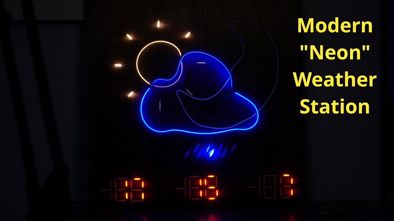 A Modern Neon Weather Station - YouTube
